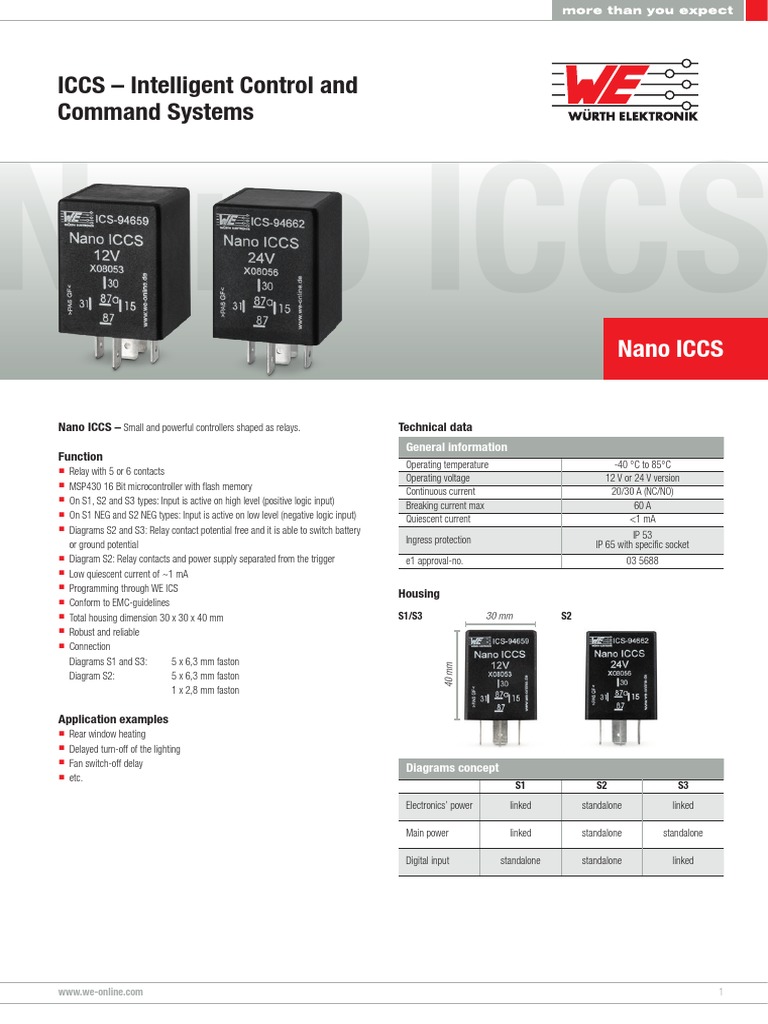 Datenblatt Nano ICCS EN | PDF | Relay | Computer Science
