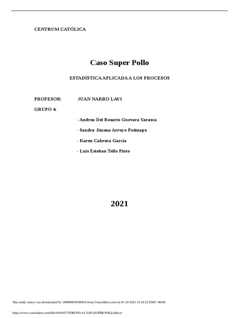 Grupo 4 Caso Super Pollo | PDF | Desviación Estándar | Estadísticas ...