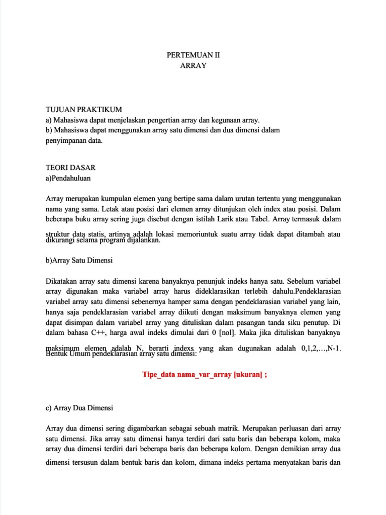 PDF Pertemuan II Struktur Data Semester 4 - Compress | PDF