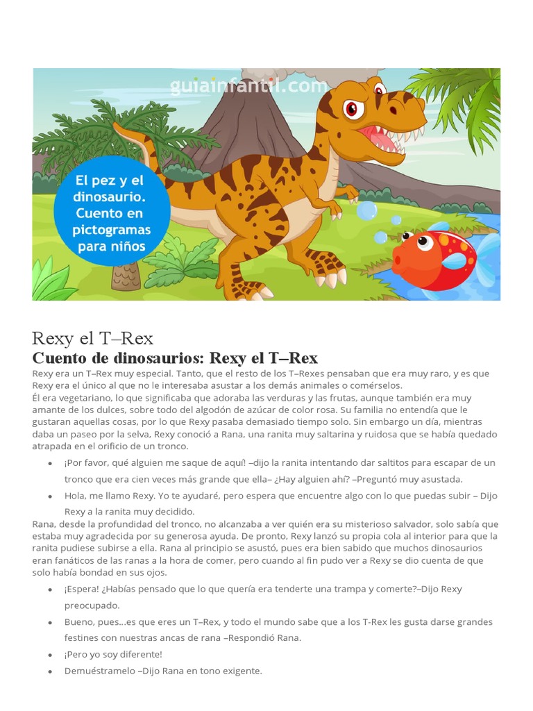 Cuento de Dinosaurios: Rexy El T-Rex | PDF