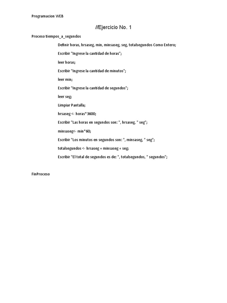 Ejercicios en PSeint | PDF