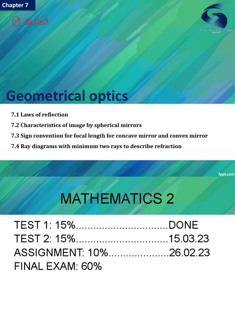 CHAPTER 7 Geometrical Optics Updated | PDF | Mirror | Radiation