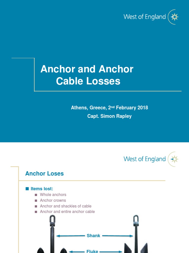 Anchor and Anchor Cable Losses | PDF | Anchor | Ships