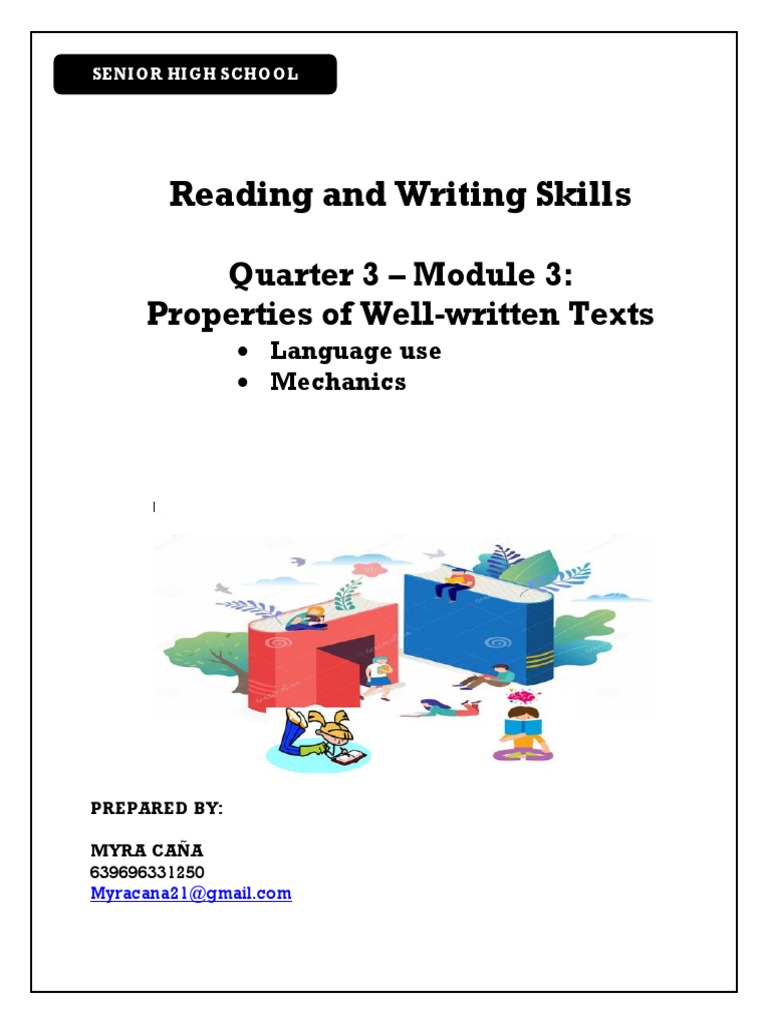 Grade 11 Writing Skills Module 3 | PDF | Comma | Bracket
