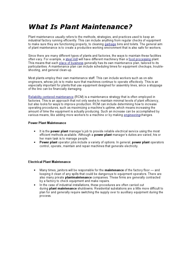 Understanding Plant Maintenance Strategies | PDF | Reliability ...