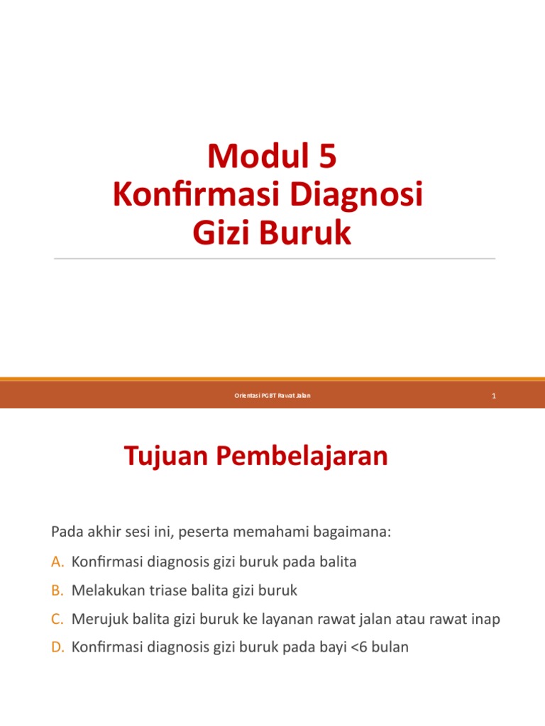 Module 5 (IND) - KONFIRMASI DIAGNOSIS GIZI BURUK 15jul2020 | PDF