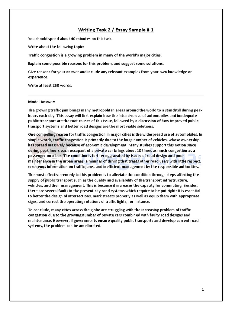 1644911083ielts Writing Task 2 (Essays) | PDF | Traffic Congestion ...