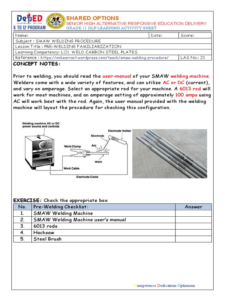 Grade 11 Pre-Welding Guide | PDF