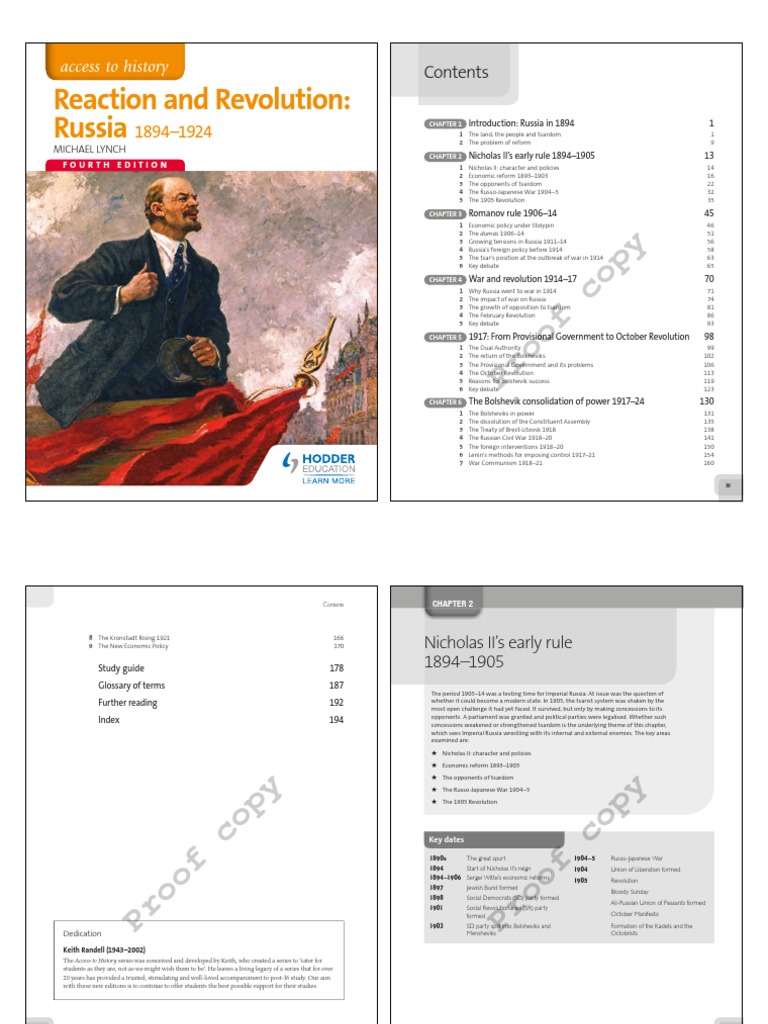 Access To History Reaction and Revolution Russia Sample Pages | PDF ...