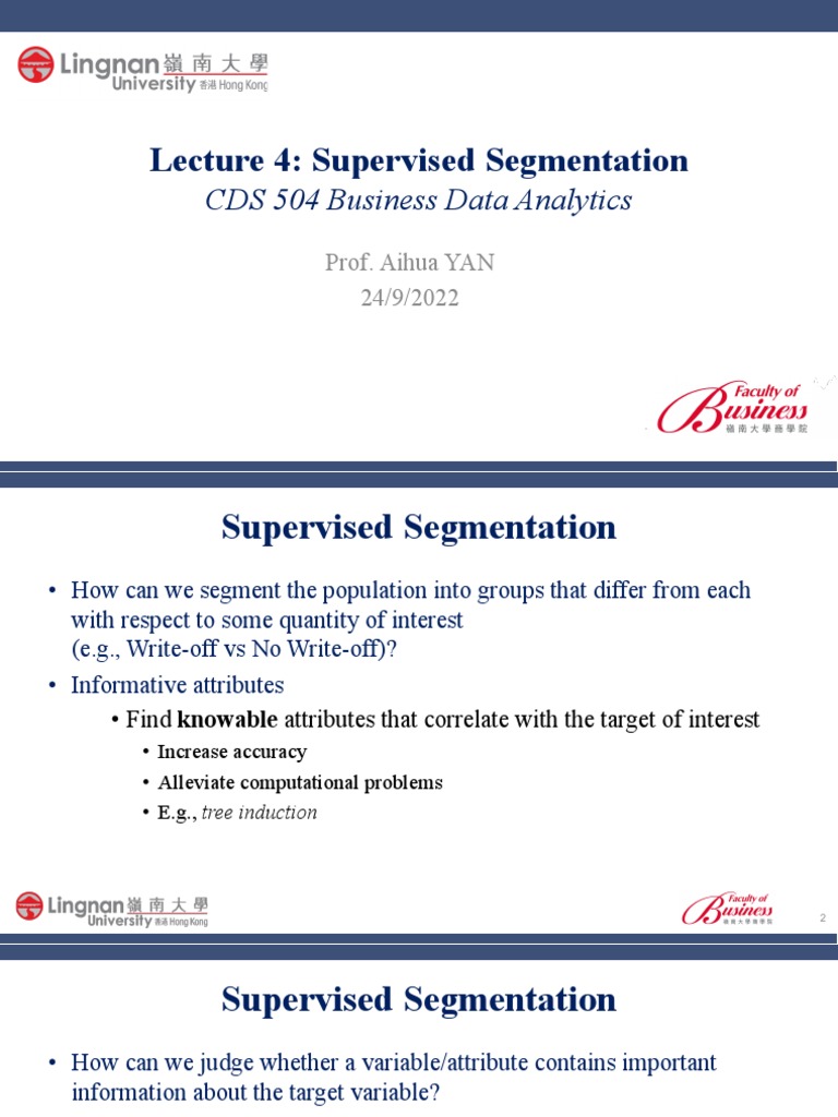 Lecture4 Supervised Segmentation For Students | PDF | Statistical ...