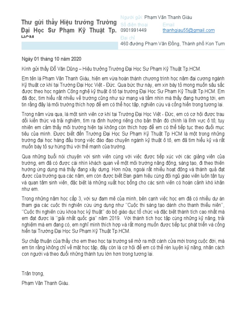 Motivation Letter | PDF