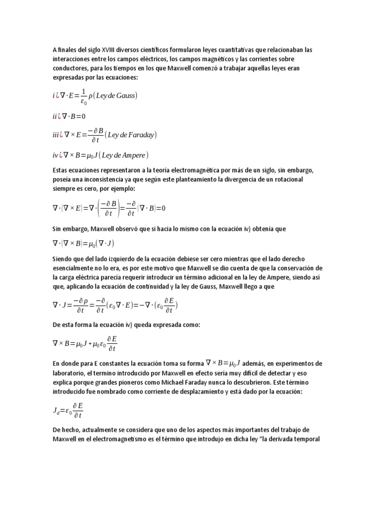 Leyes de Maxwell-Teoria electromagnetica | PDF | Electromagnetismo | Física