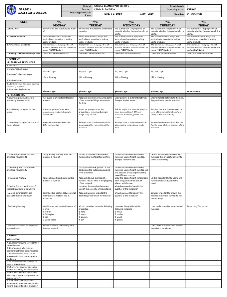 DLL Science 1st Quarter Week 1 | PDF | Learning | Cognitive Psychology
