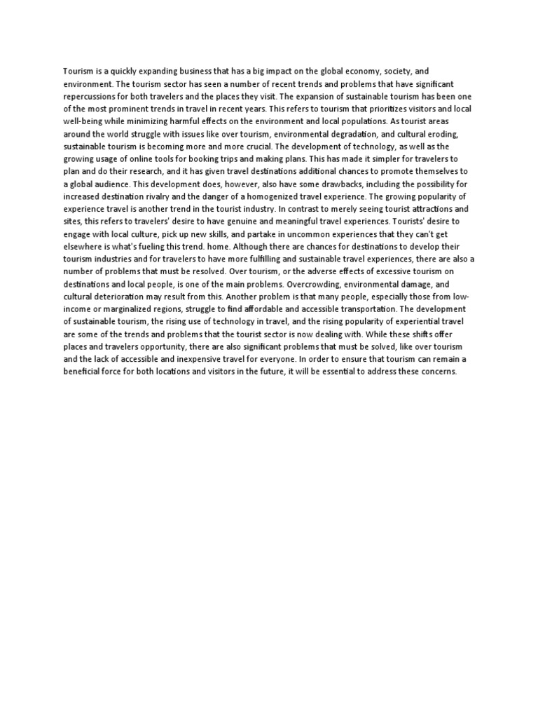 Current Trends and Issues | PDF | Tourism | Sustainability