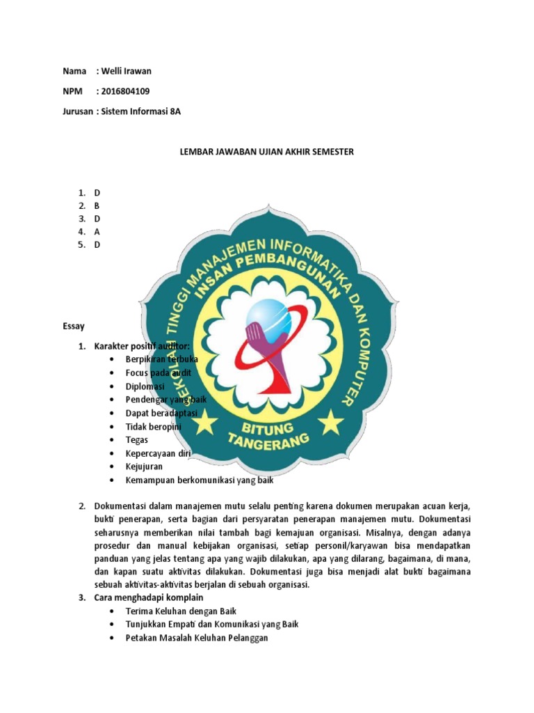 Uas Majanemen Mutu | PDF