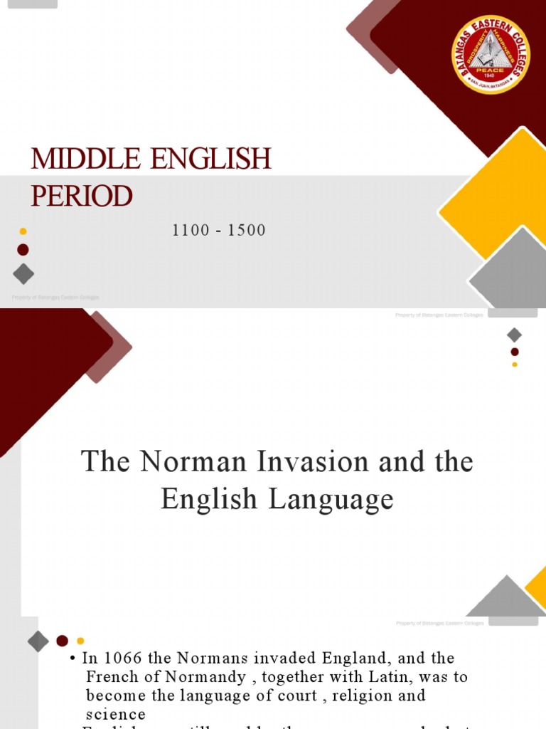 Middle English Language Evolution | PDF | Poetry | Geoffrey Chaucer