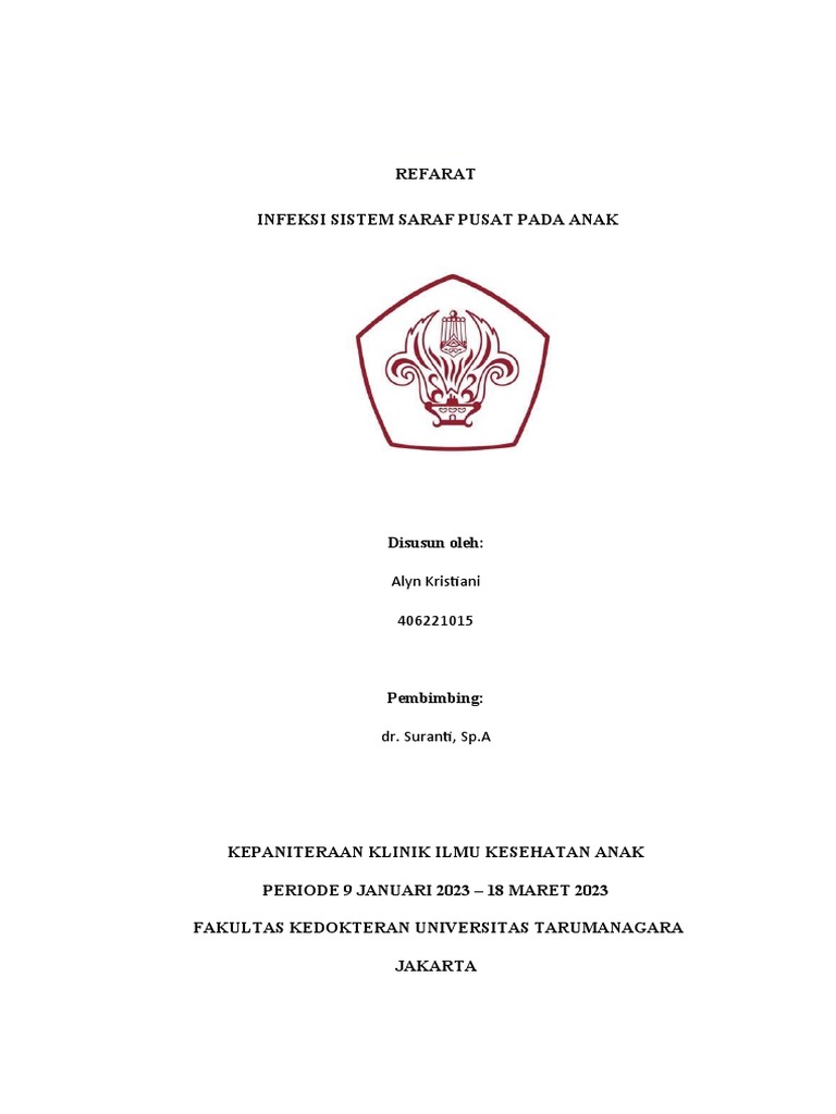 Referat - CNS Infection in Pediatric | PDF