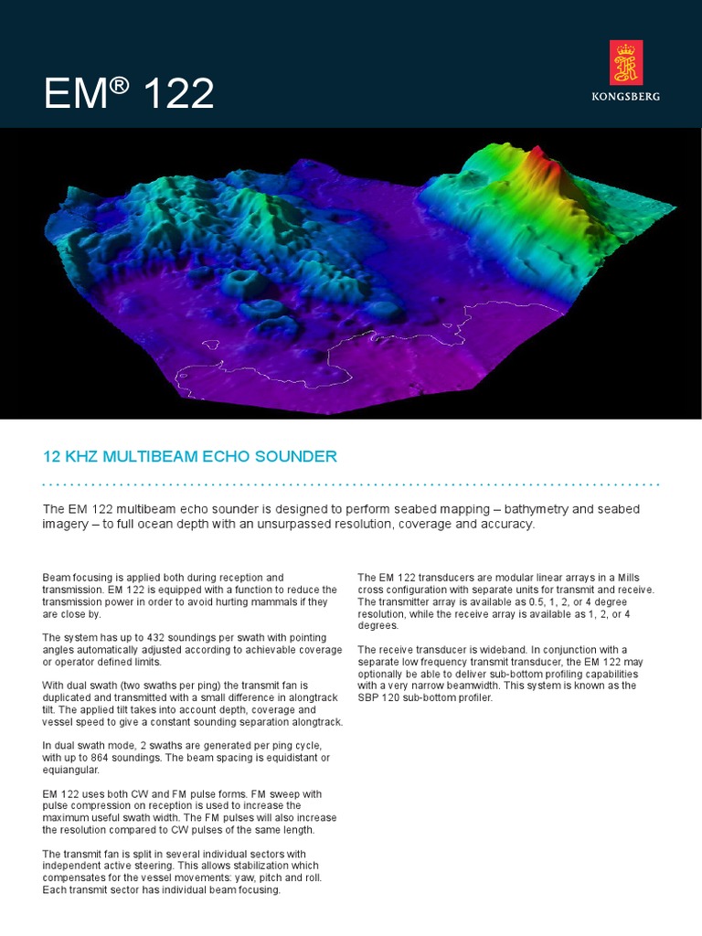 Data Sheet - Echosounder Multibeam EM 122 | PDF | Sonar | Electronics