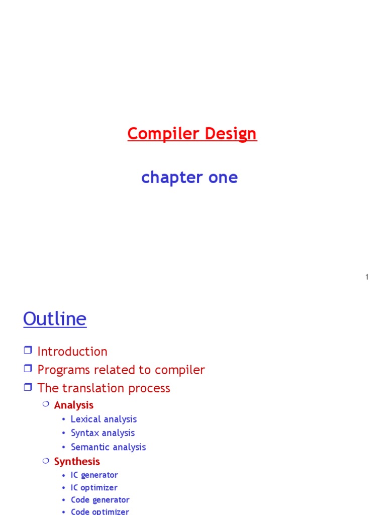 Chapter 1 | PDF | Compiler | Parsing Chapter 1 | PDF | Compiler | Parsing