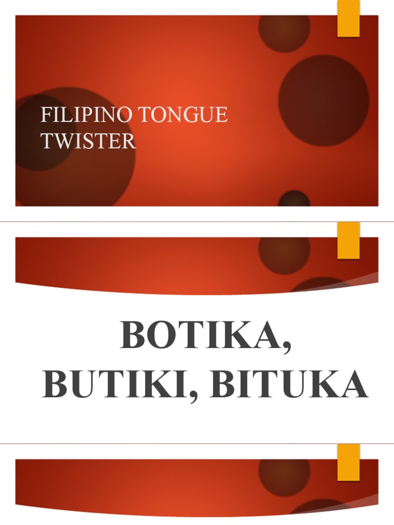 Filipino Tongue Twister | PDF