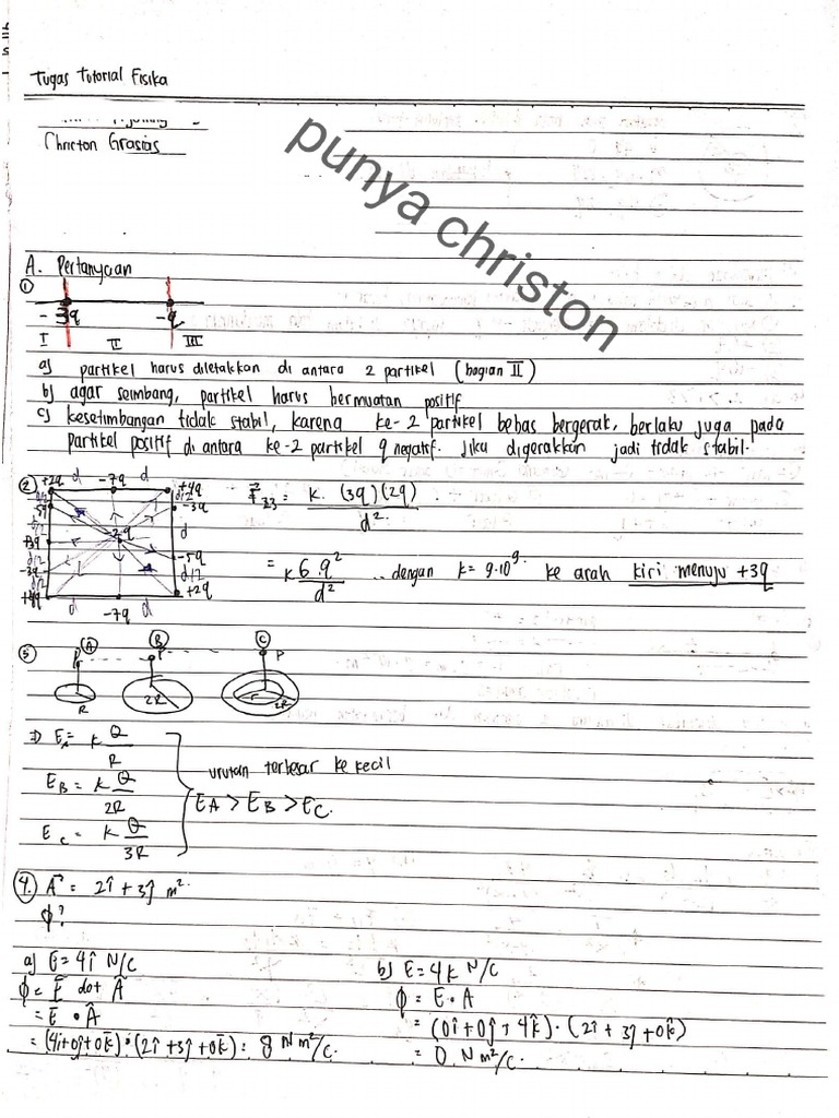 Christon Grasias - Tutorial Fisika 2a Modul 1) | PDF