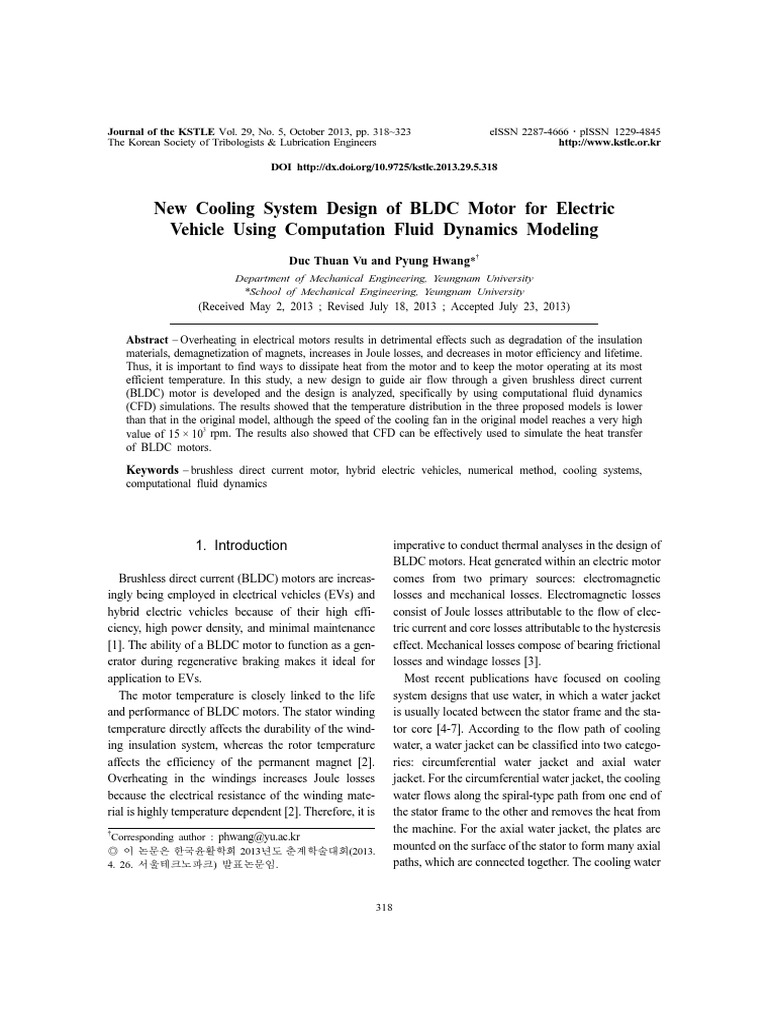 New Cooling System Design of BLDC Motor For Electric Vehicle Using ...