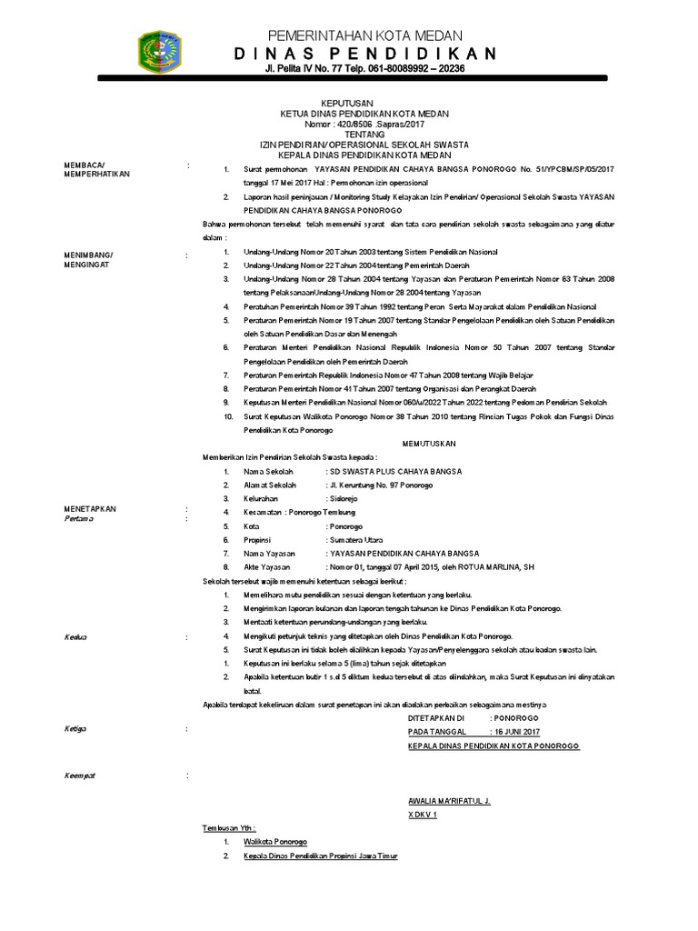 Pemerintahan Kota Medan. Awal | PDF