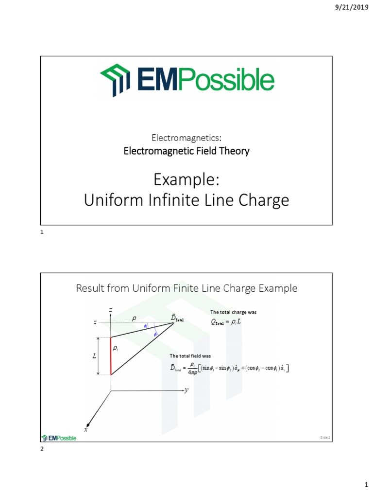 Example 2 Uniform Infinite Line Charge | PDF | Infinity | Mathematics