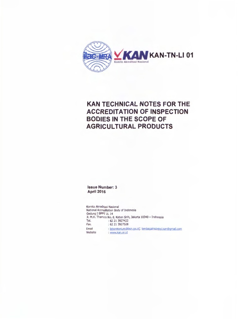 KAN-TN-LI 01 KAN Technical Notes For The Accreditation of Inspection ...