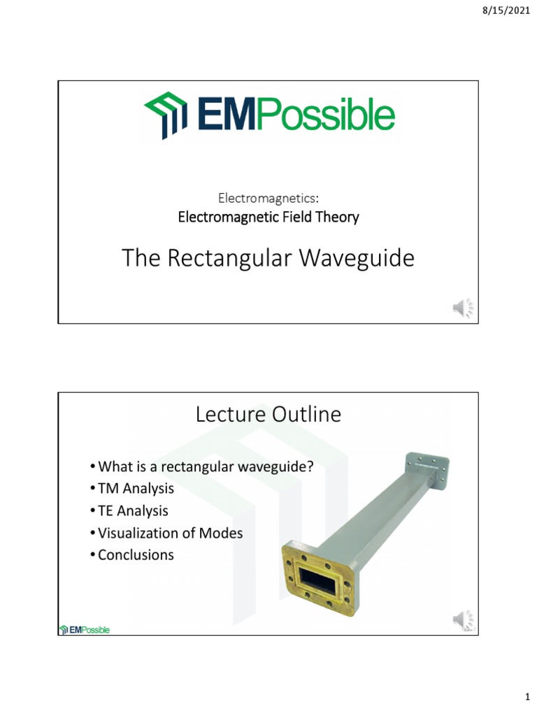 Lecture Rectangular Waveguide | PDF | Waveguide | Applied And Interdisciplinary Physics