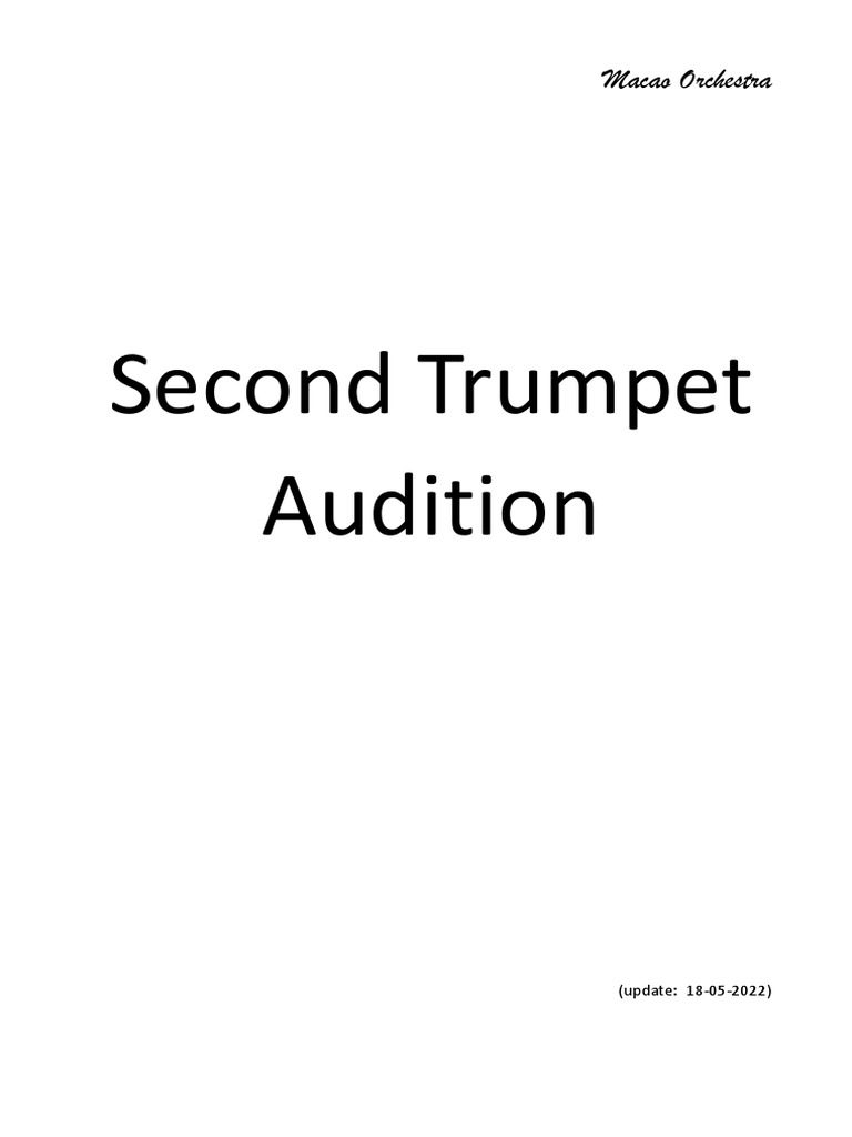 Second-Trumpet Audition 2023 | PDF | Orchestras | Concerto