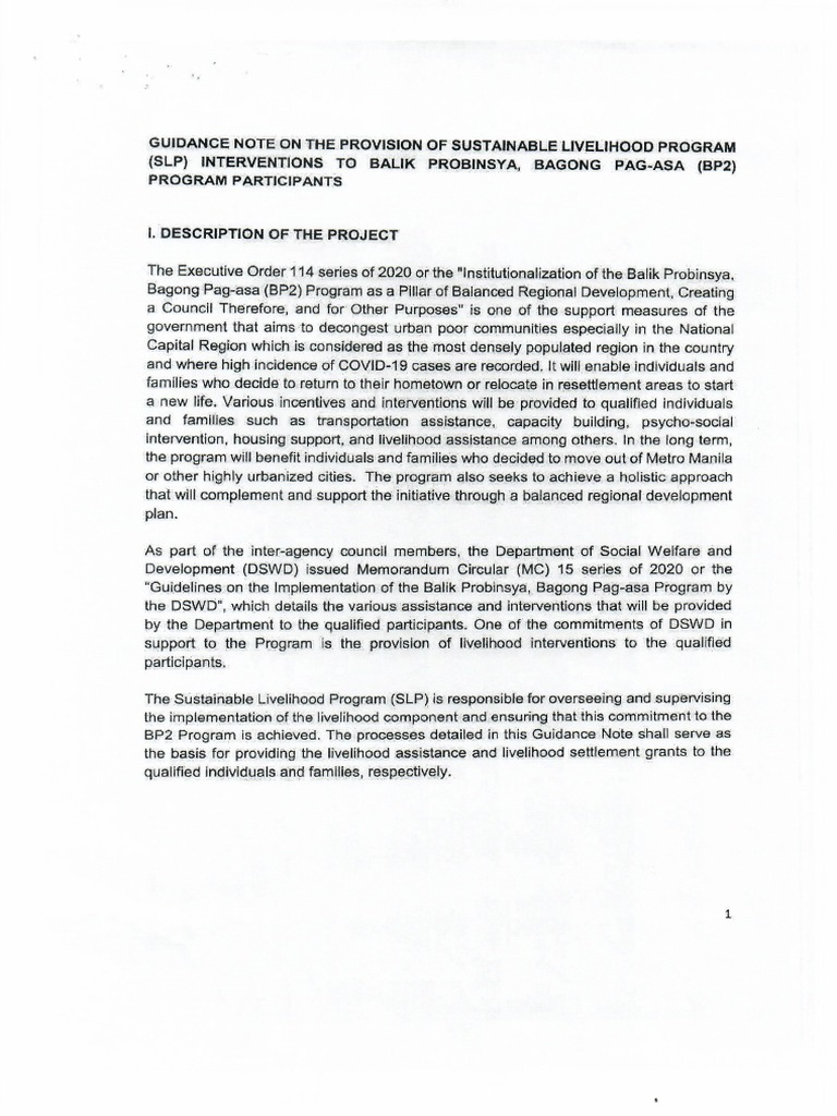 3 - Guidance Note On The Provision of SLP Interventions To The BP2 ...