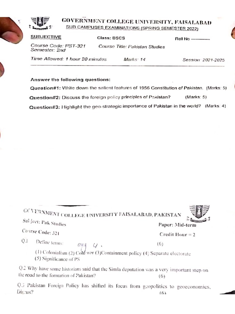 Pak Study Past Papers | PDF