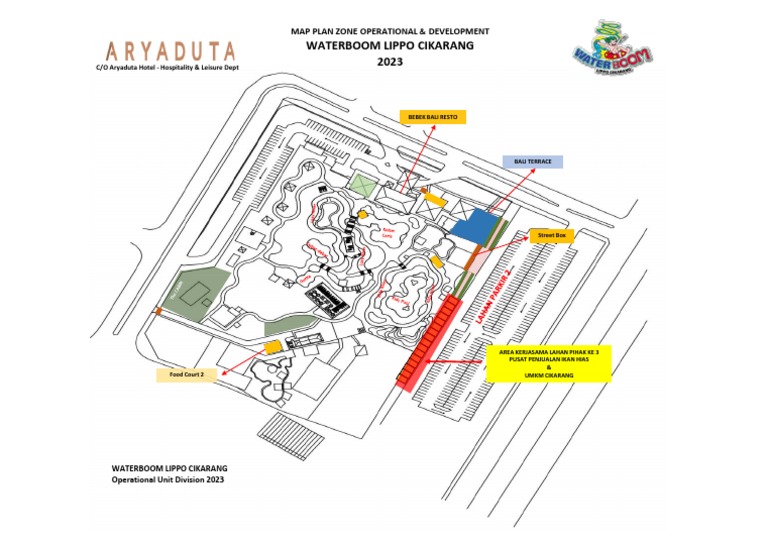 Waterboom Lippo Cikarang 2023 operational map plan | PDF