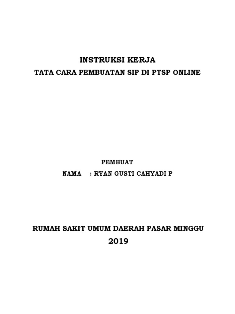 Tata Cara Pembuatan SIP Di PTSP Online | PDF | Karier & Perkembangan