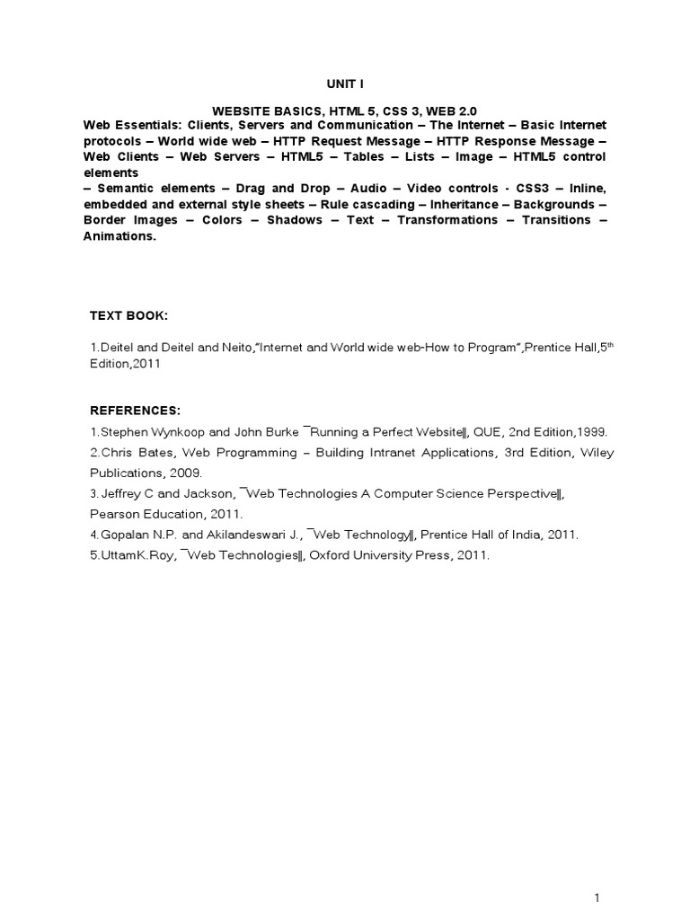 Ip Unit1 Notes Pdf Hypertext Transfer Protocol Uniform Resource Identifier 9589