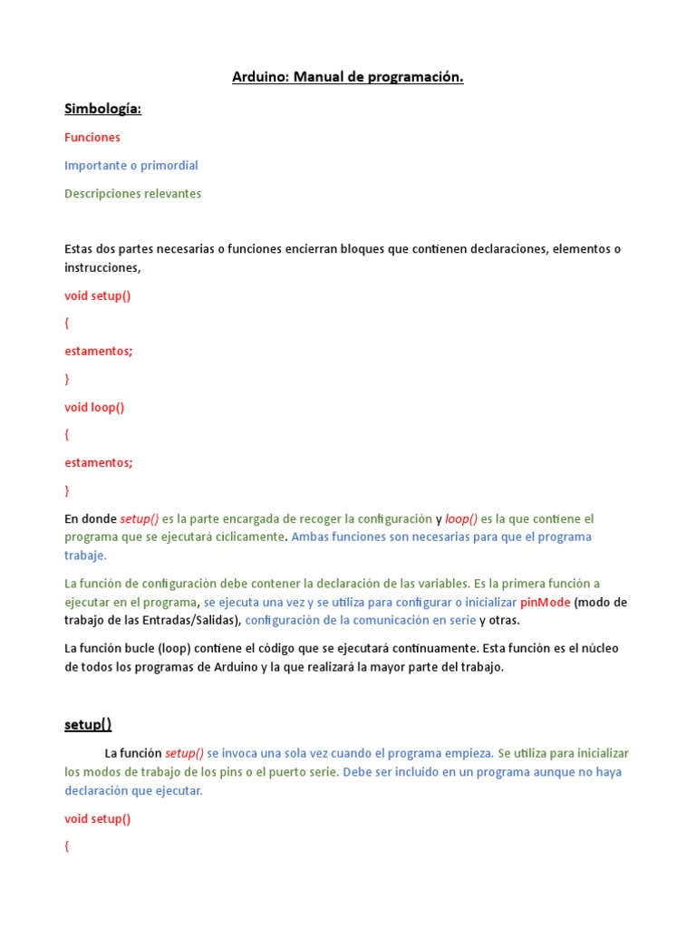 Manual De Arduino En Proceso De Creación Pdf