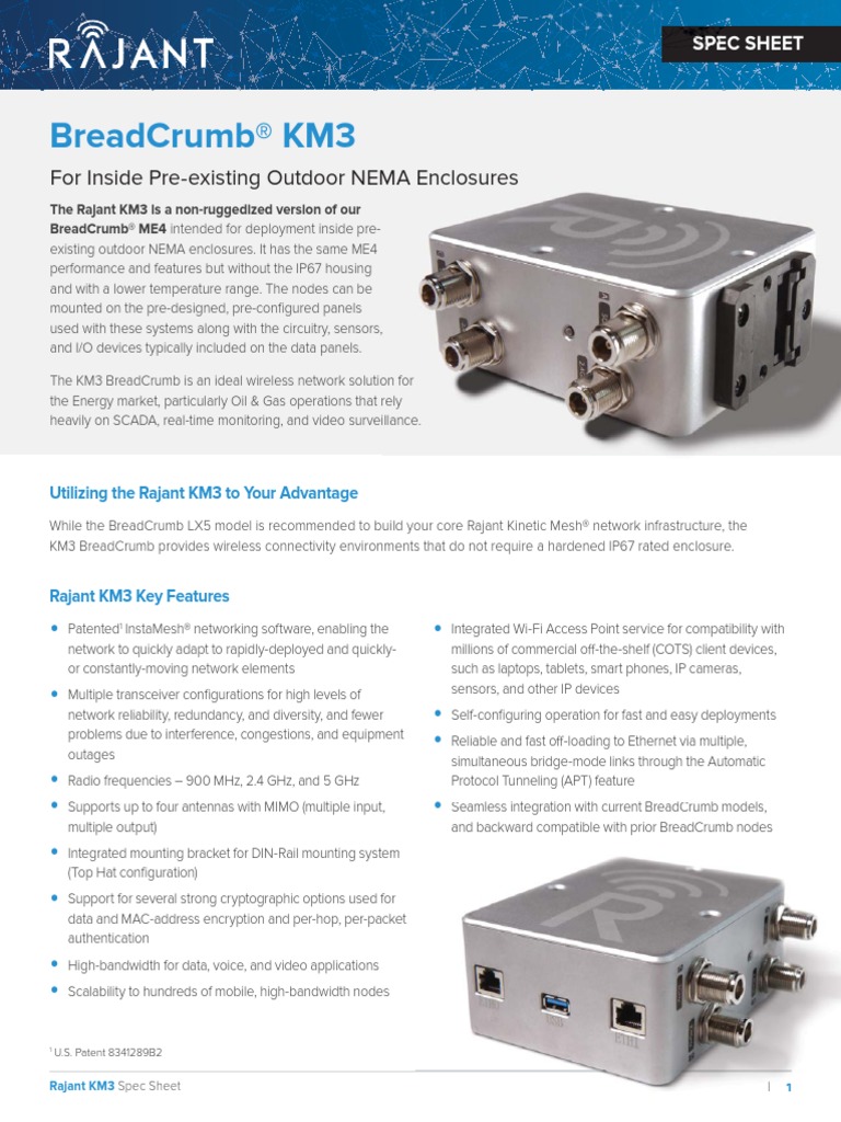 Rajant_SpecSheet_KM3 | PDF | Computer Network | Wi Fi