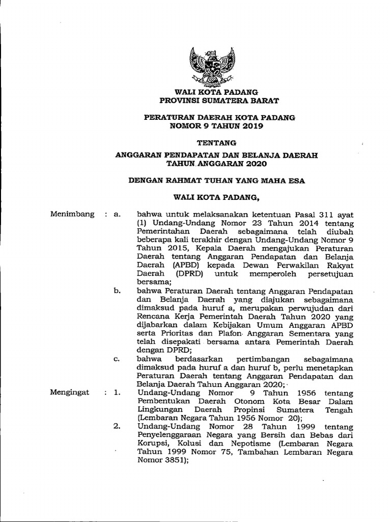 Perda 9 Tahun 2019 | PDF