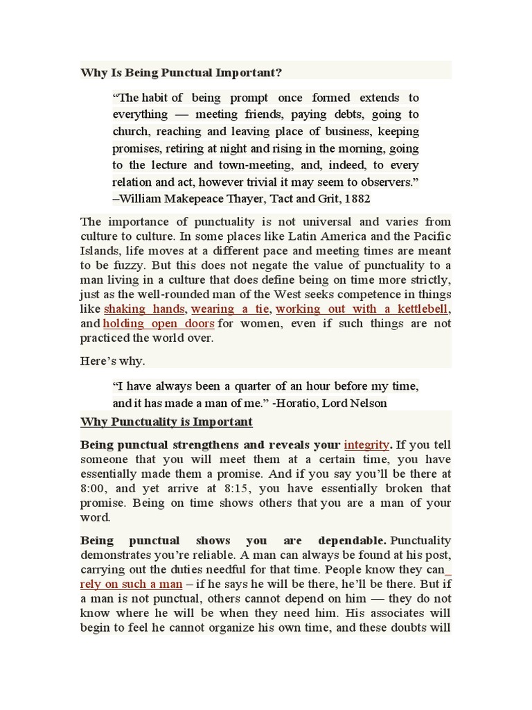 Why Is Being Punctual Important | PDF