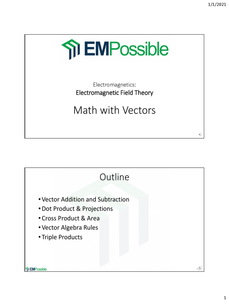 Lecture Math With Vectors | PDF | Vector Space | Mathematical Physics
