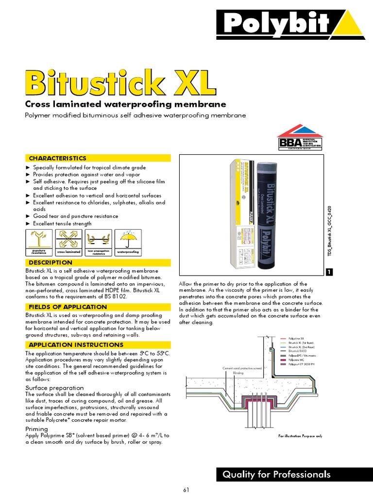 Mea Polybit Tds Polybit Bitustick XL en Mea | PDF | Concrete | Asphalt