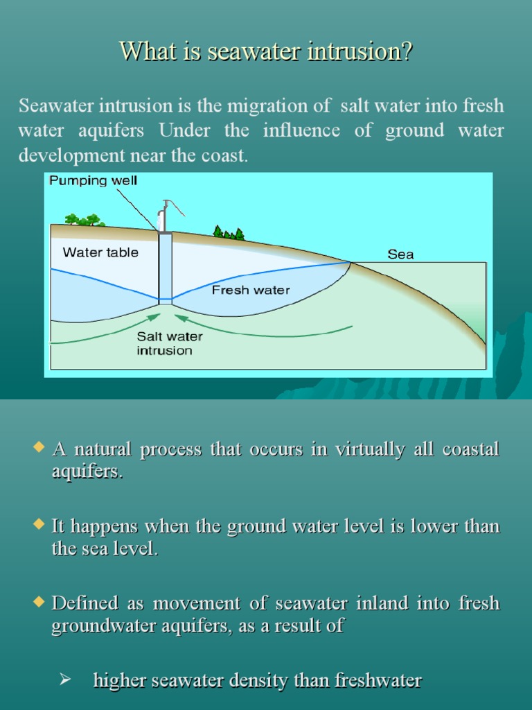 Seawater Intrusion | PDF | Groundwater | Environmental Technology
