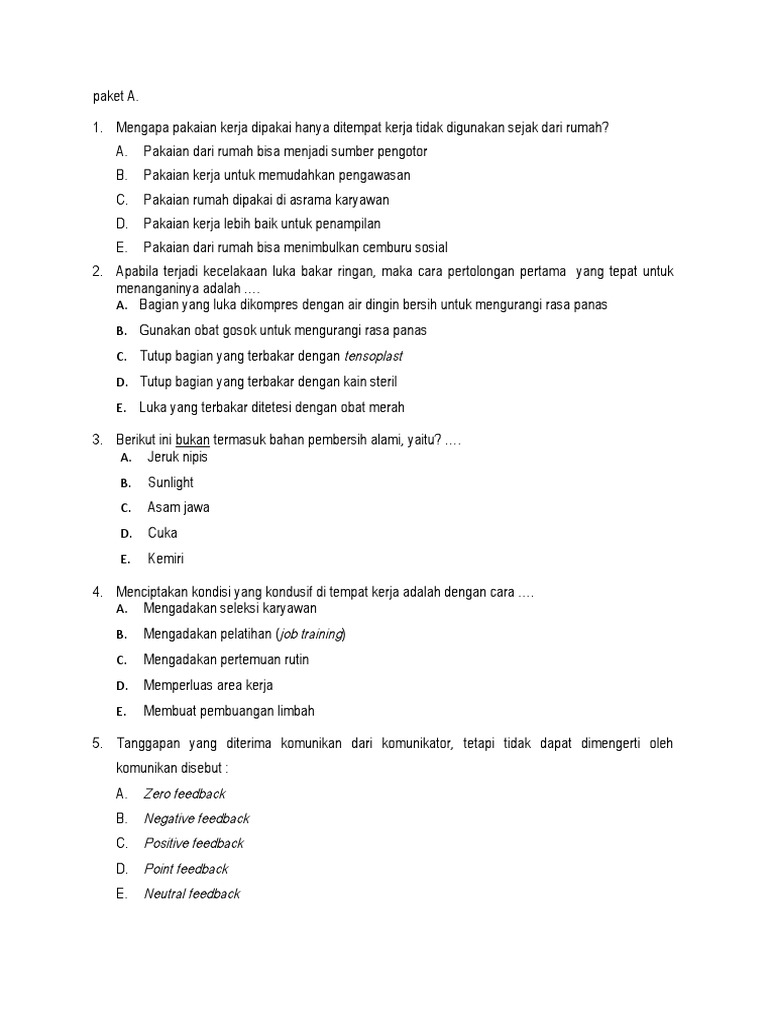 SOAL TRYOUT PAKET B by Rina Amaliyah SMK SAGAMULIA | PDF