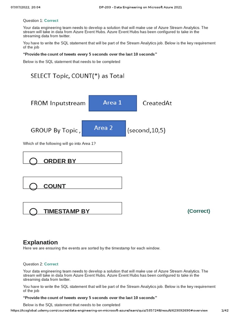 DP-203 - Data Engineering On Microsoft Azure 2021-1 | PDF | Microsoft Azure | Microsoft Sql Server