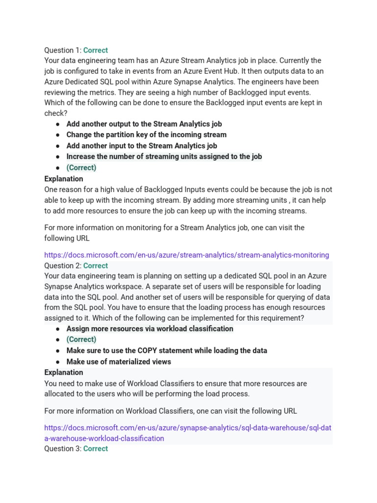 DP 203 Questions 2 | Download Free PDF | Table (Database) | Databases