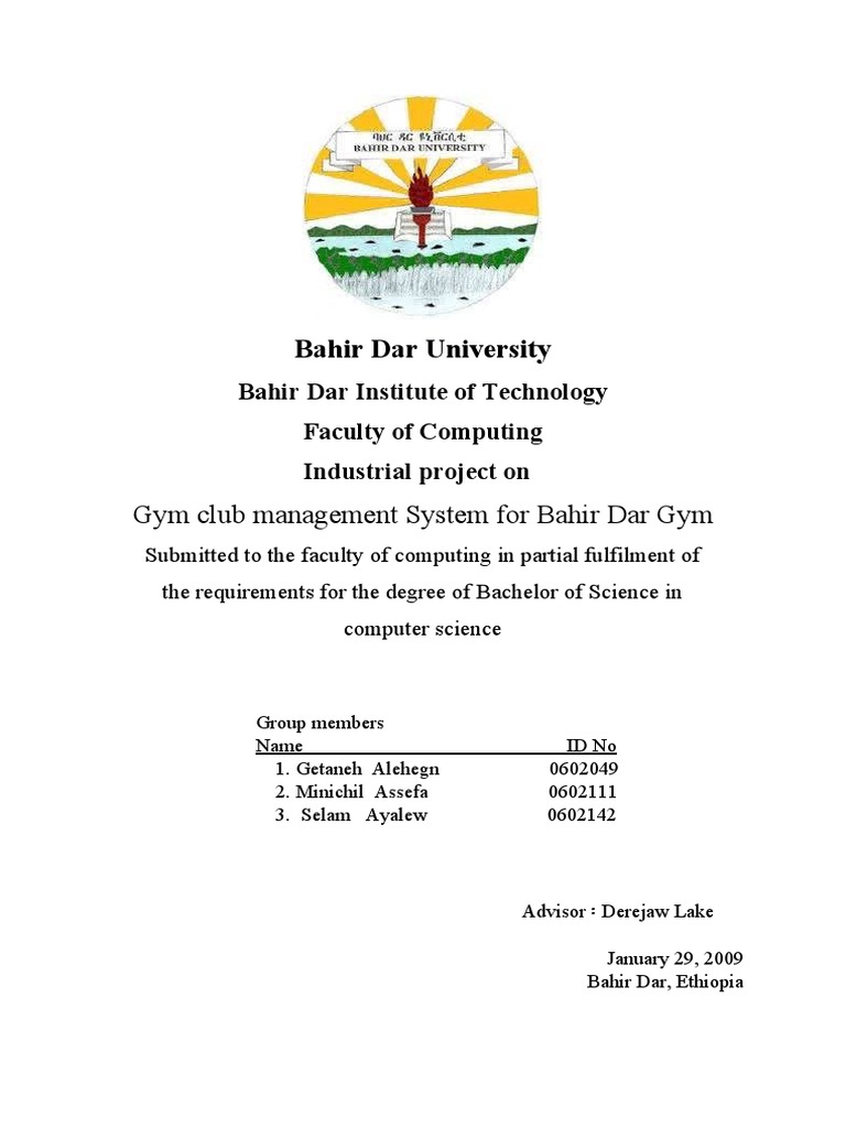 Gym Club Management System For Bahir Dar | PDF | User (Computing) | Ajax (Programming)