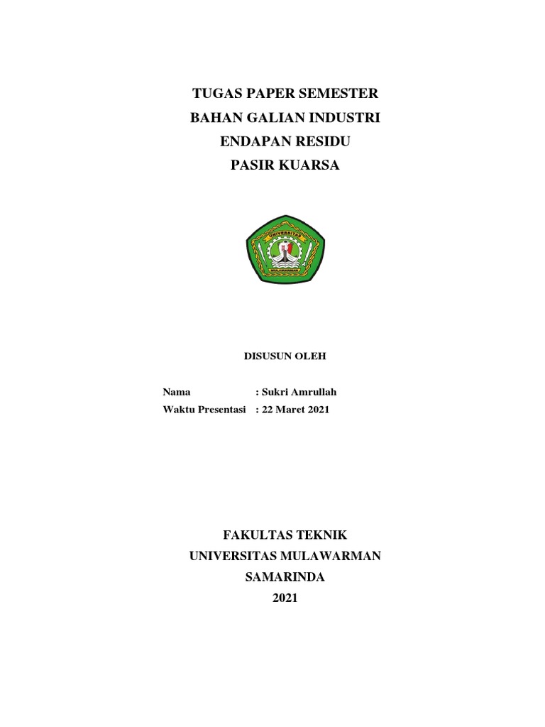 Tugas Paper Bgi Pasir Kuarsa | PDF