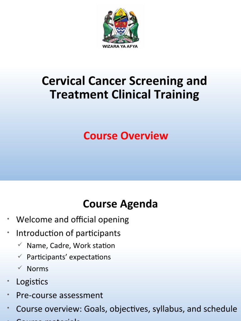 Session 0 - Cervical Cancer Screening and Treatment - Course Overview ...