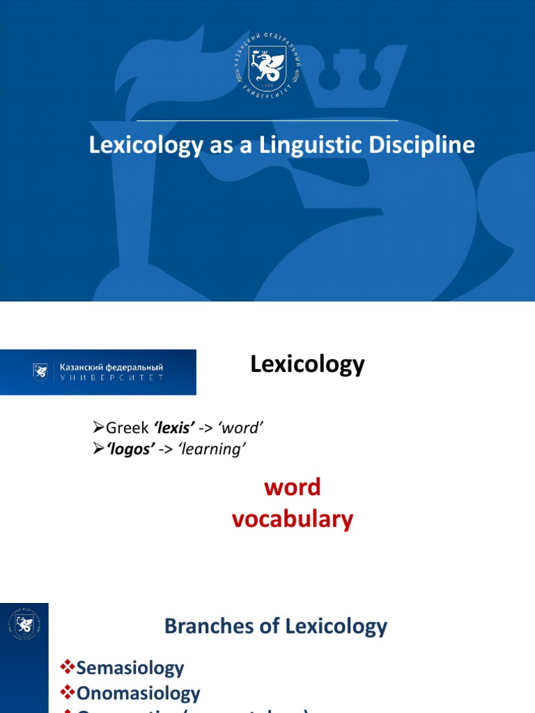 Overview of Lexicology and Its Branches | PDF | Lexicology | Word